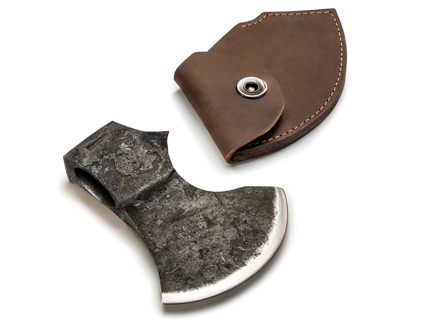 AX3_Head – Hand-Forged Axe Head with Leather Sheath – BeaverCraft Tools