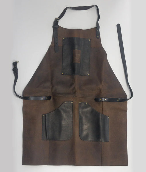 AP3X – Adjustable Black&Brown Leather Work Apron – BeaverCraft Tools
